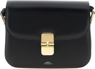 A.P.C. A.p.c. - Sac bandouli&egrave;re en cuir avec fermoir dor&eacute; - Femme - Sacs - Noir - Taille: ONE Size