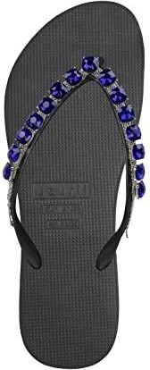 UZURII | Sarah - Zwart | Tongs pour femme | Sandales confortables et &eacute;l&eacute;gantes faites &agrave; la main | Pour int&eacute;rieur et ext&eacute;rieur 41/42