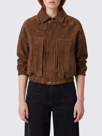 Magda Butrym Kurze Bomberjacke aus Velours-Lammleder mit Relaxed Fit