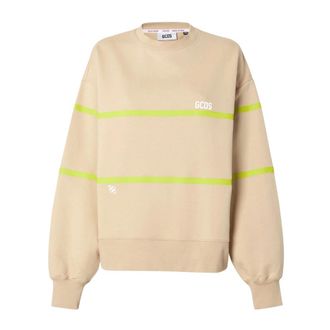 GCDS Gcds, Femme, Sweatshirts et sweats &agrave; capuche, Beige, Taille: 36 FR SweaT-shirt col rond