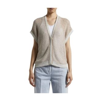 PESERICO Cardigan Punto Manga Corta - - Knitwear - Damen - Beige - M
