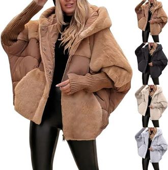Generic Veste polaire pour femme - Manteau en polaire - Veste en peluche avec capuche - Fermeture éclair intégrale - Veste en polaire - Veste en peluche - Ves