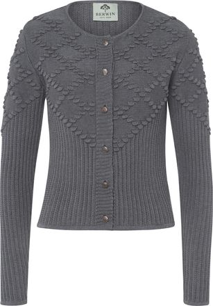 Berwin & Wolff TRACHT FOLKLORE LANDHAUS Strickjacke mit Rauten 136370 grau
