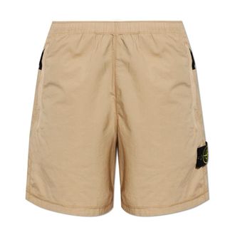 Stone Island Logo Patch Shorts - - Shorts - Herren - Beige - W30