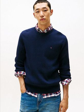 Tommy Hilfiger Pull en maille côtelée avec cachemire