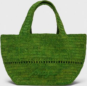Maje Mini Cabas En Raphia Naturel - Vert - Maje