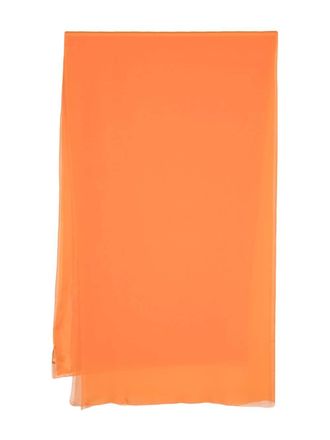 Alberta Ferretti foulard long en soie - Orange