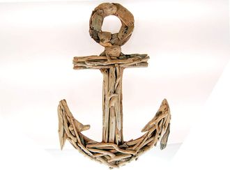 Seestern Sportswear SEESTERN Treibholz Deko m. Anker (60 cm) Motiv Wanddeko Driftwood Schild Holzdeko /FBA_1841