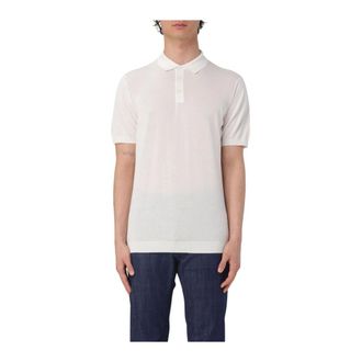 Drumohr Homme, Tops, Blanc, Taille: XL Polo en maille manches courtes