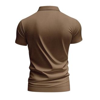 Generic T-shirt pour homme avec col en V, manches courtes, d&eacute;contract&eacute;, &eacute;l&eacute;gant, pour les vacances &agrave; la plage, l&eacute;t&eacute;, hippie, marron, 3XL