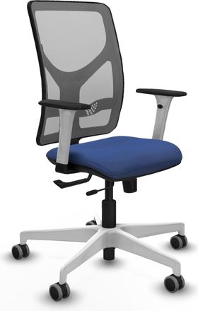 Piqueras y Crespo Schreibtischstuhl in Marineblau, mit wei&szlig;en und schwarzen Armlehnen, h&ouml;henverstellbare Lendenwirbelst&uuml;tze, ausgestattet mit Syncro/Traslack und Schnei