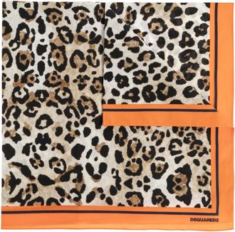 Dsquared2 Homme, Accessoires, Beige, Taille: ONE Size Foulard Imprim&eacute; Animal