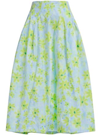 Marni Midirock mit Blumen-Print - Blau