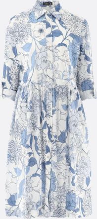 van Laack Knielanges Hemdblusenkleid mit Blumendruck