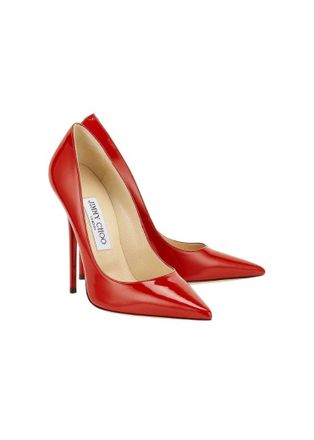 Jimmy Choo London Red Patent Anouk 120mm Pumps Size 36.5