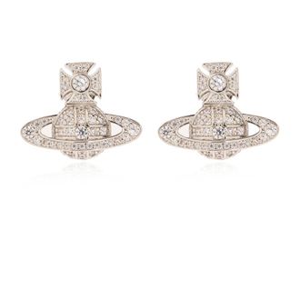 Vivienne Westwood Femme, Accessoires, Gris, Taille: ONE Size Carmela Bas Relief Stud Earrings