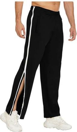 Generic Pantalon DEntraîNement Pour Homme Avec Fermeture éClair Sur Toute La Longueur, Pantalon De Jogging, Pantalon DéChiré, Pantalon De Loisir, Pantalon De 