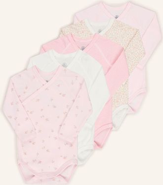 Petit Bateau Petit Bateau 5er-Pack Wickelbodies rosa