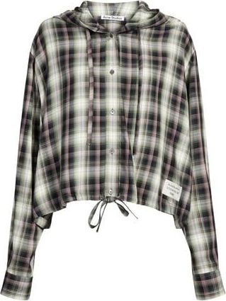 Acne Studios Chemise &agrave; capuche avec carreaux