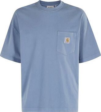 Carhartt Work in Progress Homme, Tops, Bleu, Taille: XS Hudson Pocket T-Shirt