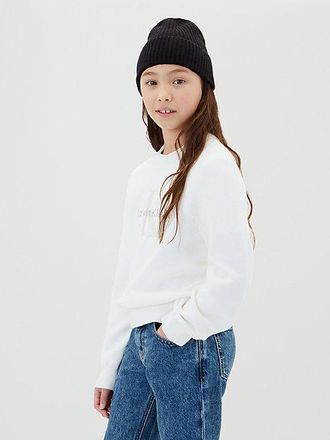 Calvin Klein Gerippte M&uuml;tze F&uuml;r Kinder - Ck Black - Gender-inclusive Kinder - L-XL