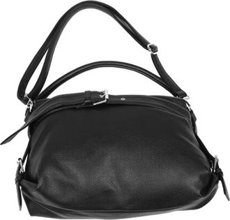 Yarnow Sac Vintage pour Femme Sac Fourre-tout Cuir PU Noir Bandouli&egrave;re Style Moto R&eacute;tro Multifonction pour Travail Courses et Bureau