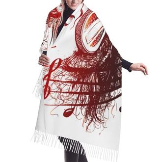 Generic Fond Musical : Une Fille &Eacute;coute De La Musique Femme Ch&acirc;le Wrap Classique Ch&acirc;le Grande Etole Pour Hiver Mariage Soir&eacute;e Automne