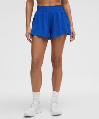 lululemon Shake It Out Lauf-Shorts mit hohem Bund für Frauen - 6 cm - Größe XL in Galactic Cobalt