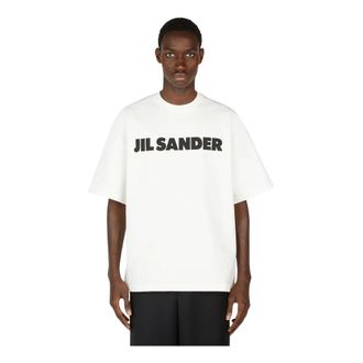 Jil Sander Logo Print T-Shirt - - Tops - Herren - Wei&szlig; - XL