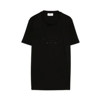 Elisabetta Franchi T-Shirt mit Logo-Stickerei - - Tops - Damen - Schwarzk - XS