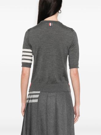 Thom Browne Grosgrain-Trimmed Wool Sweater - Grey