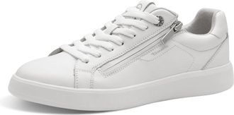 Tamaris Damen Low-Top Sneaker, Frauen Sneaker,Wechselfu&szlig;bett,Comfort Lining,Papaw,Pass-Form,Pepper,Pflege-leicht,qualitaet,Trend,White,37 EU