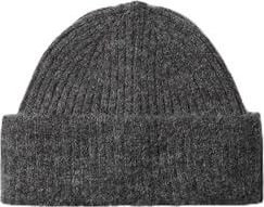 Selected Slflulu Lano Bonnet tricot&eacute;, M&eacute;lange de Gris Moyen., Taille Unique