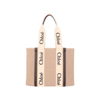 Chlo&eacute; Femme, Sacs, Beige, Taille: ONE Size Woody Medium Tote
