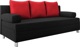 Mirjan24 Schlafsofa Dover, Sofa mit Bettkasten und Schlaffunktion, Bettsofa, Farbauswahl, Schlafcouch mit Chromfüße, Couch, Couchgarnitur (Schlafsofa ohne Pols