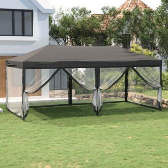 vidaXL Vidaxl - Tente de r&eacute;ception pliable avec parois Anthracite 3x6 m