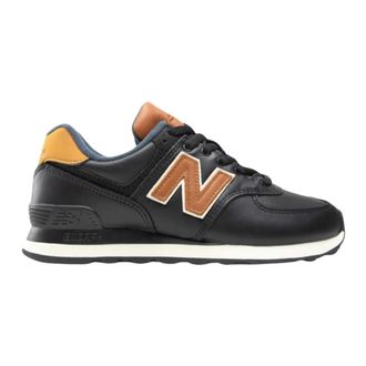 New Balance Homme, Chaussures, Noir, Taille: 41 1/2 EU Chaussures en Cuir Semelle en Caoutchouc