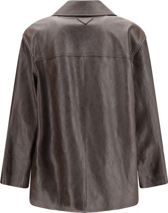 Saint Laurent Mens Black Wool Oves Aries Leather Jacket Clothing
