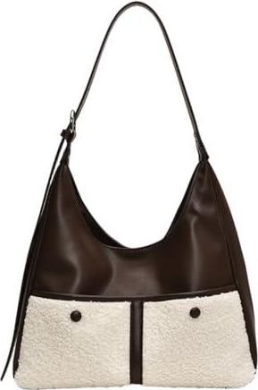 Generic Sac fourre-tout en cuir synth&eacute;tique pour femme et fille - Pour le travail, l&eacute;cole, les voyages (noir)