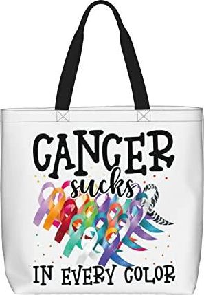 Generic Sac De Courses Sensibilisation Au Cancer Le Cancer Est Une Maladie Terrible, Quelle Que Soit Sa Couleur De Peau Grand Sac A Main R&eacute;utilisable Lavables