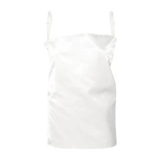 Sportmax Wei&szlig;es- mehrlagiges- tr&auml;gerloses Satin-Top - - Tops - Damen - Wei&szlig; - S