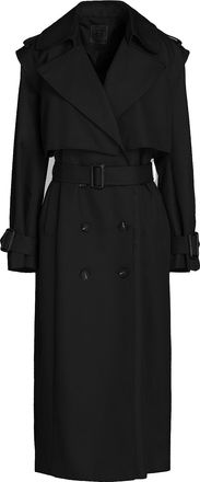 8 by YOOX DOUBLE-BREASTED COTTON TWILL OVERCOAT