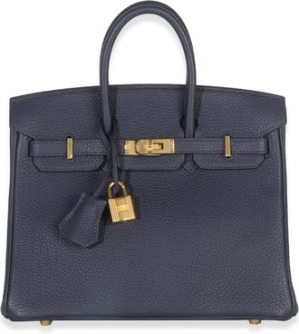 Herm&egrave;s Herm&egrave;s Togo Birkin 25 GHW Bleu nuit