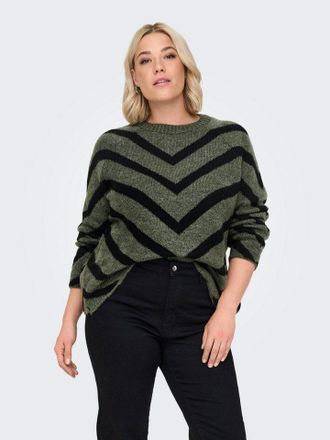 Only Carmakoma Strickpullover CARELIZA L/S PULLOVER KNT NOOS Kunstfaser