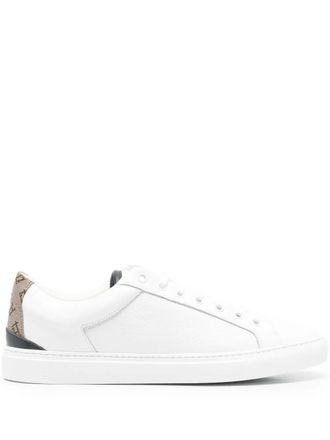 Herno baskets en cuir à logo embossé - Blanc