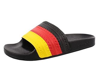 adidas Adilette, Tongs Homme, Noir, rouge, jaune, 37 1/3 EU