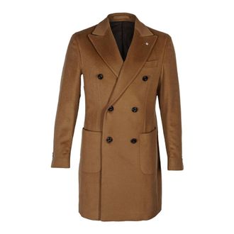 L.B.M. 1911 L.b.m. 1911, Homme, Manteaux, Brun, Taille: M Manteau crois&eacute; en cachemire