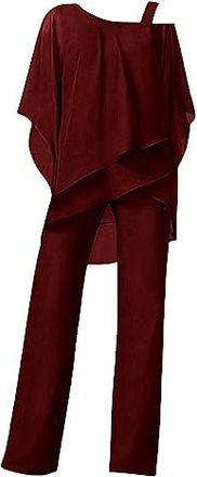 Generic Pantalon pour femmes &acirc;g&eacute;es Mode europ&eacute;enne et am&eacute;ricaine couleur unie l&acirc;che loisirs irr&eacute;gulier ensemble Adies costume d&eacute;contract&eacute; mode &eacute;t&eacute; europ&eacute;en et