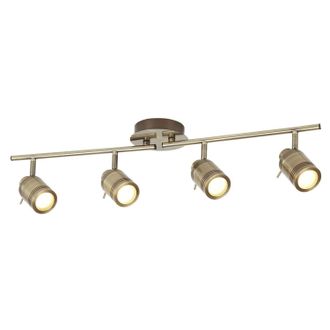 Searchlight Samson - 4 Licht Badezimmer Deckenstrahler Bar Antik Messing IP44, GU10