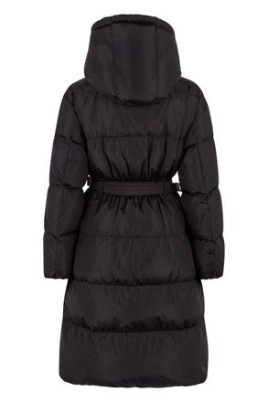 Moncler Womens Long Down Jacket Black Polyamide Puffer